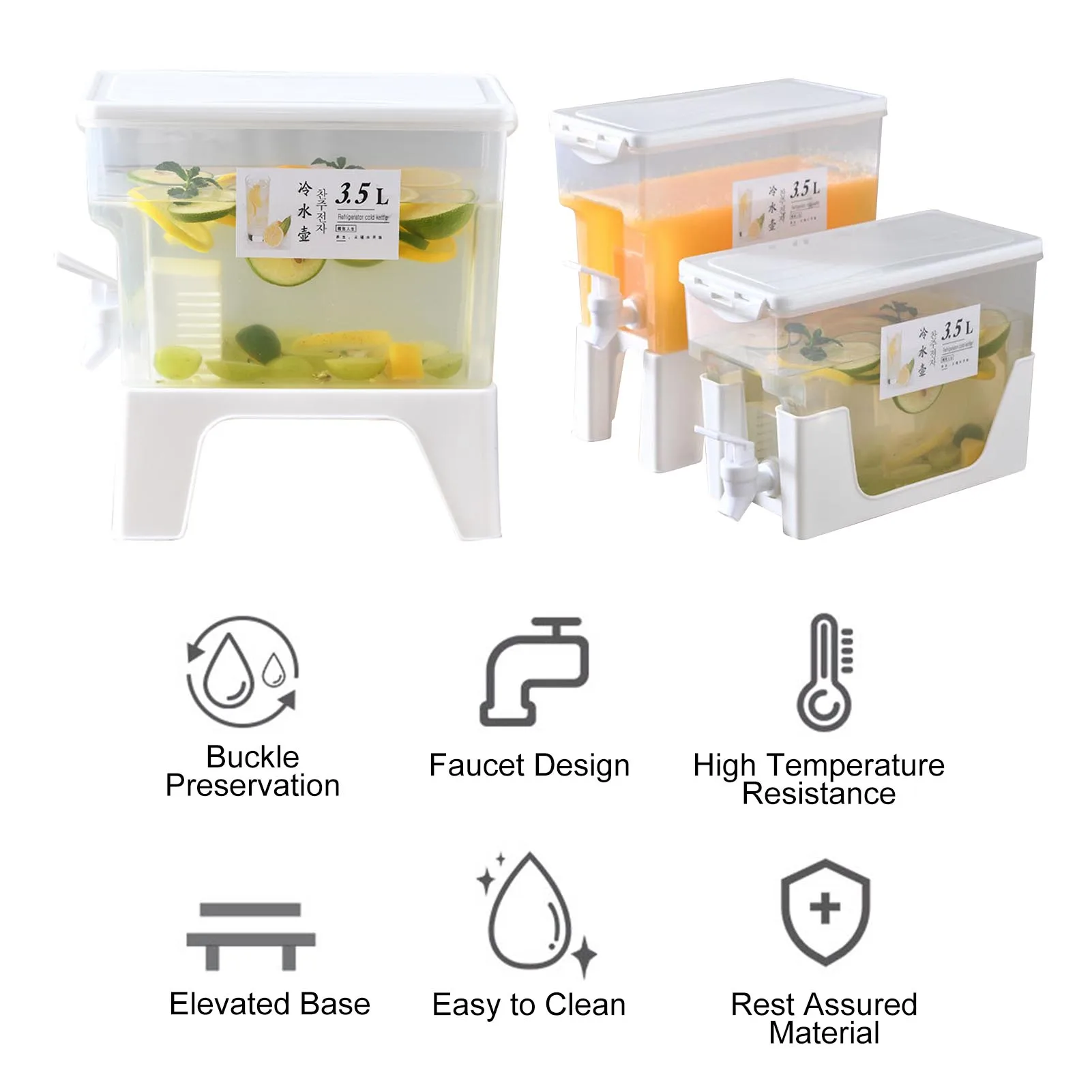 1.5 Liter Drinks Dispenser with Dual-Use Stand Juice Dispenser Fridge ...