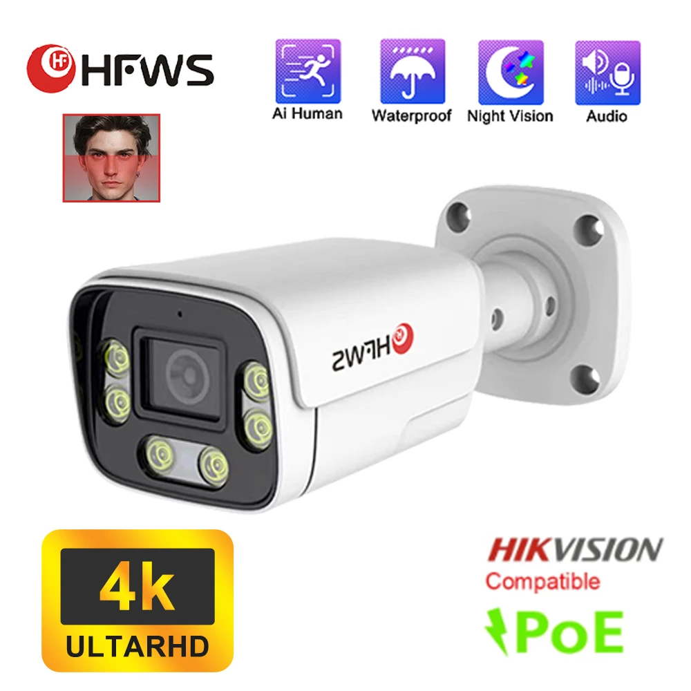 4K-8MP-IP-Camera-Audio-Outdoor-POE-H-265-Onvif-Metal-Bullet-CCTV-Home ...