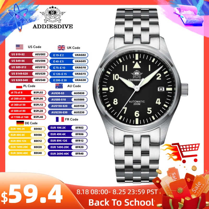 ADDIESDIVE-39mm-Watch-Men-s-Automatic-Mechanical-Wristwatch-Stainless ...