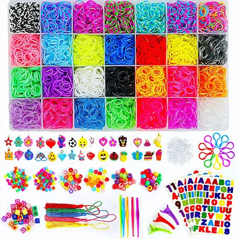 DIY-Toy-Loom-Rubber-Bands-10000pcs-Silicone-Bands-Elastic-Refill-Kit ...