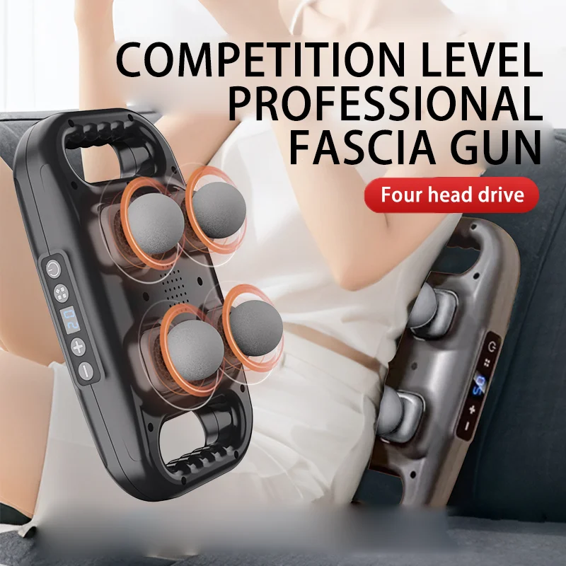 Electric-Newest-4-Head-Massage-Gun-Professional-Deep-Muscle-Massager ...
