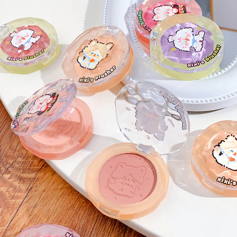 Embossed-Cartoon-Monochrome-Blush-Peach-Cream-Makeup-Blush-Palette-Face ...