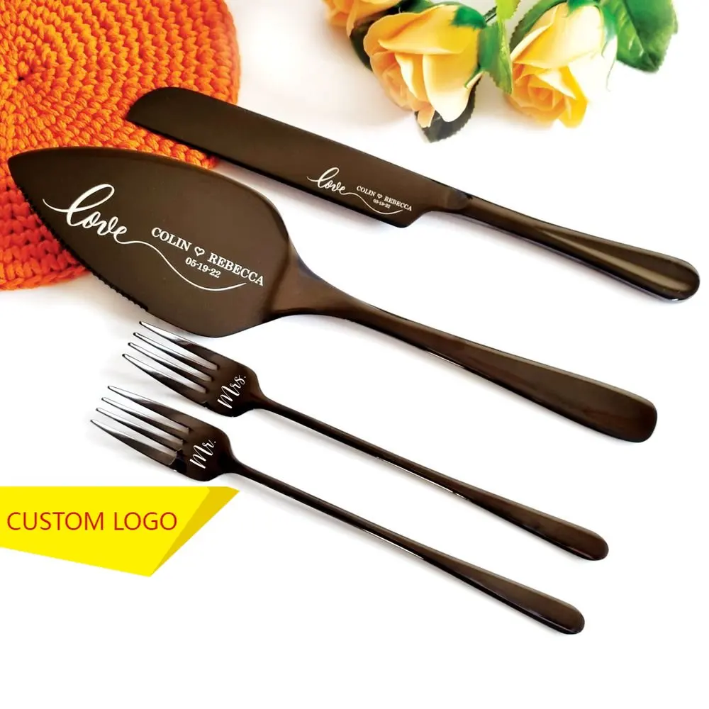 Personalized-Wedding-Cake-and-Knife-Server-Set-With-Forks-Wedding-Cake ...