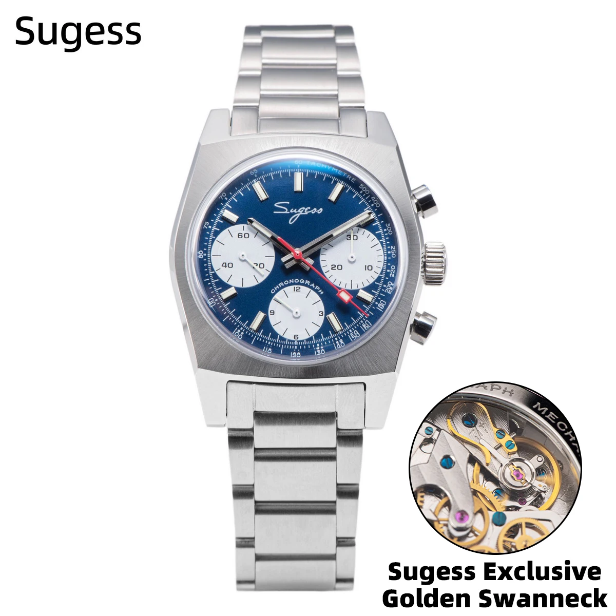 New-37mm-Sugess-S419-Series-Original-Swanneck-Movement-Chronograph ...