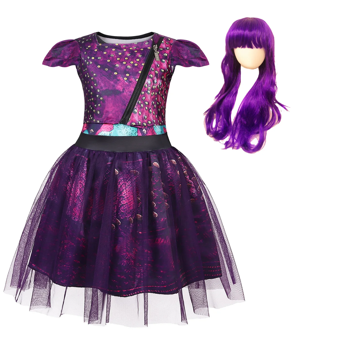 Jurebecia Descendants Girls Mal Costume Dragon Popular Musical Cosplay ...