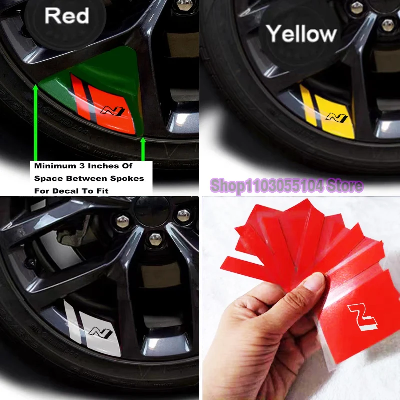 6pcs-N-performance-Car-Wheel-Rim-Sticker-Vinyl-Decal-For-Hyundai-i30 ...
