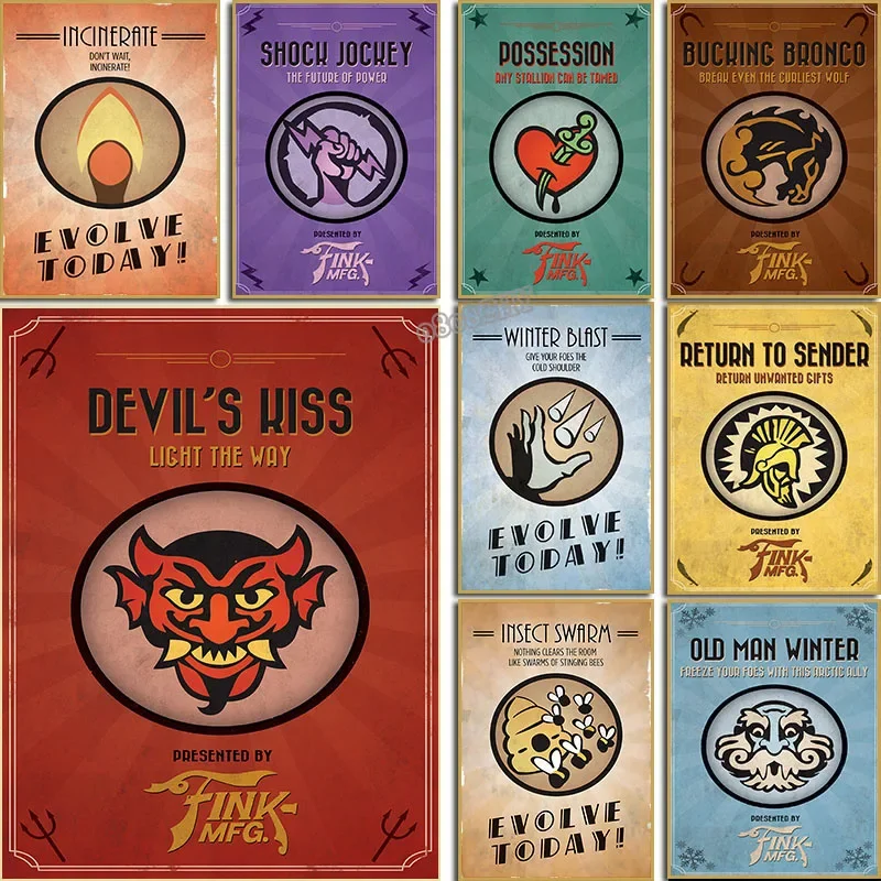 P-ster-de-pl-stico-Bioshock-Infinite-Electro-Bolt-Impresi-n-de-lienzo ...