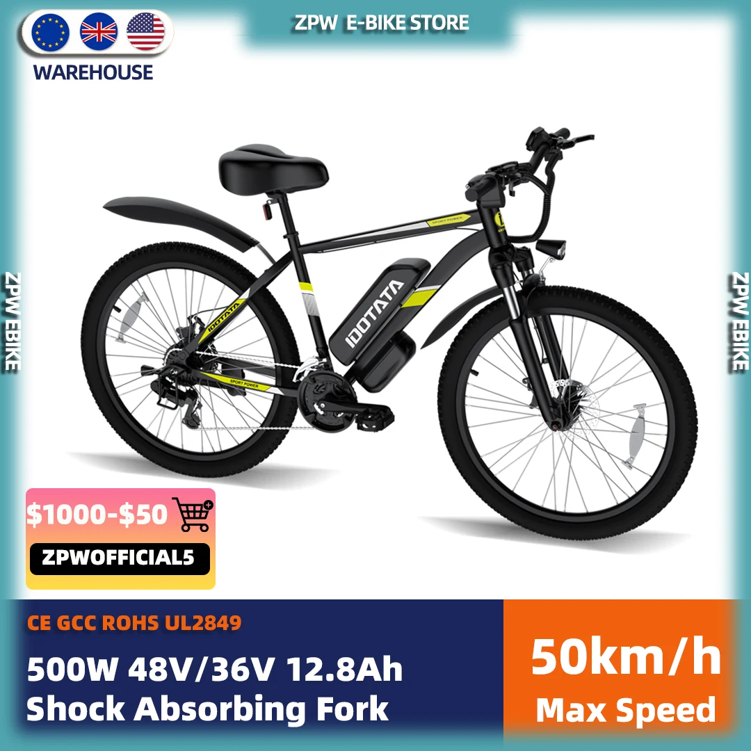 500w Mtb Electric Motor Electric Bike Mountain Ebike For Men Mtb Fat ...