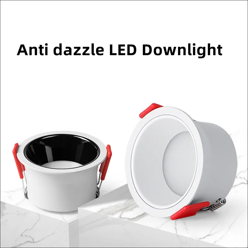Dimmable Recessed LED Downlight 7W 12W 15W Anti-Glare LED Ceiling Lamps ...