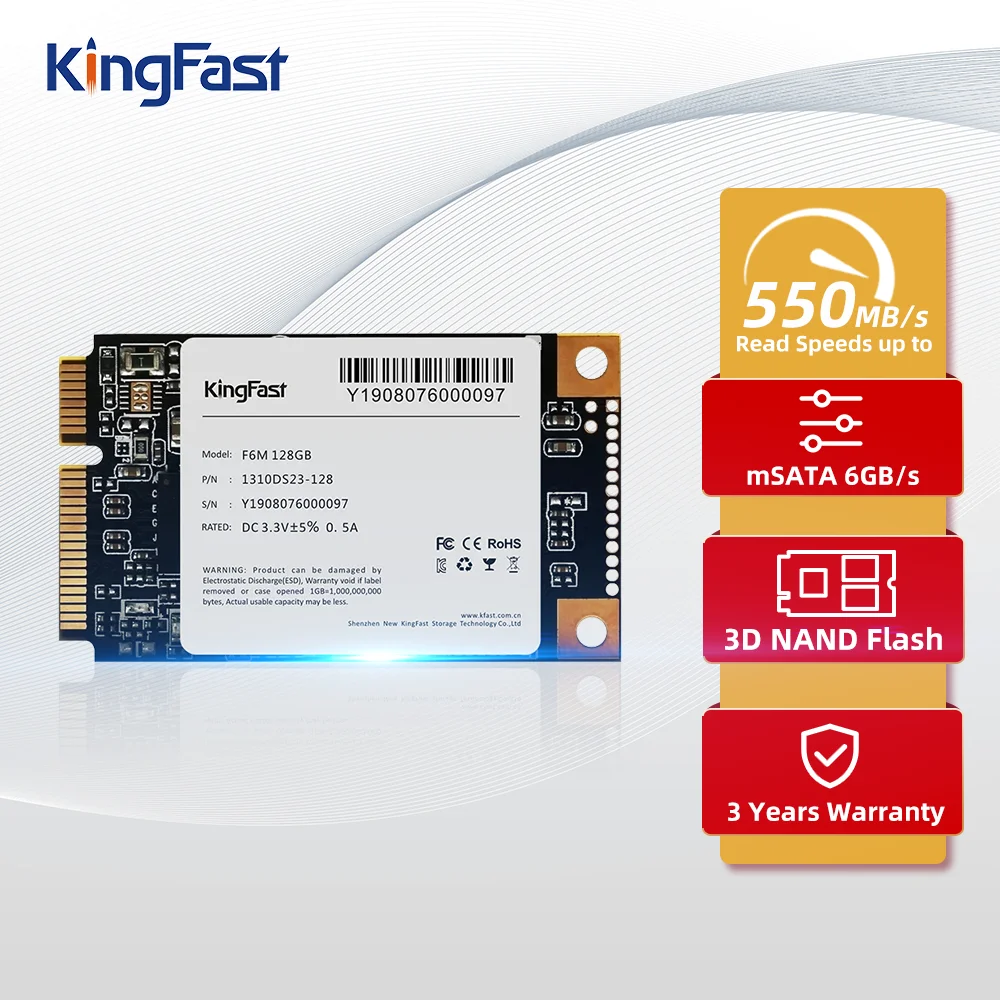 Kingfast msata ssd 128gb 256gb 512gb 1tb 3x5cm mini sata 3 disco rígido ...