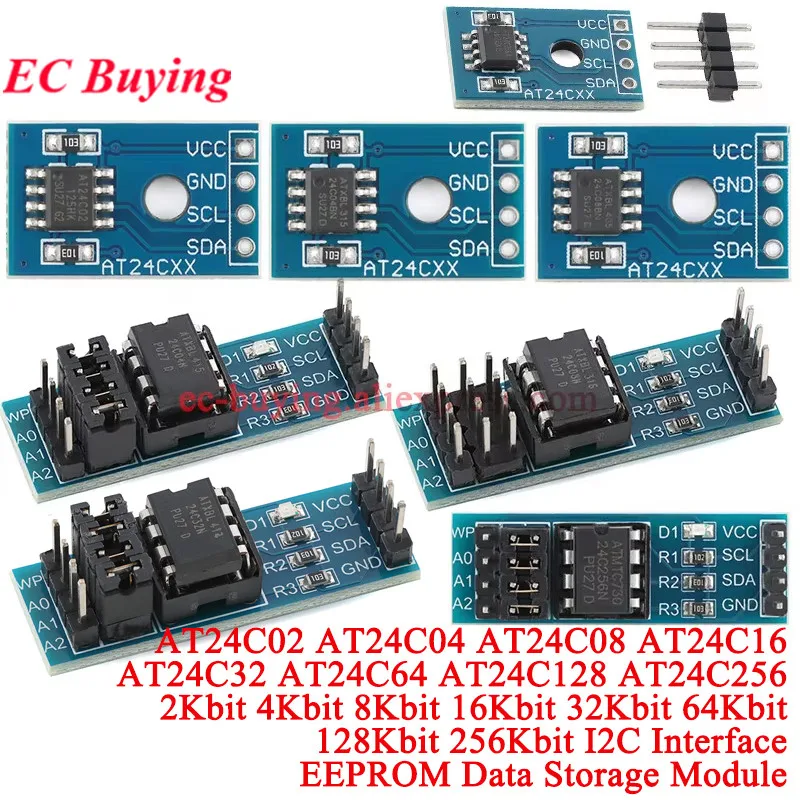 1-10Pcs AT24C256 Serial I2C Interface EEPROM Memory Data Storage Module ...