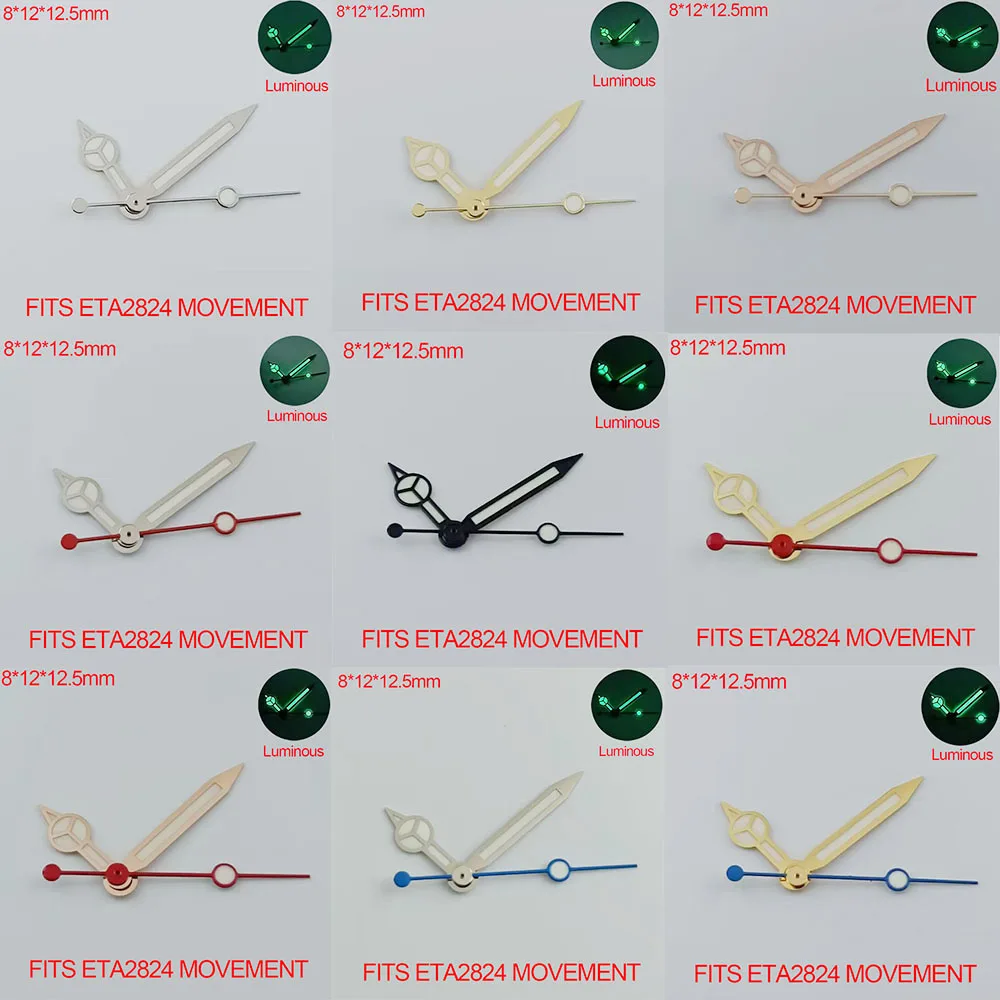 Watch pointer green/blue luminous fit NH35 NH36 Miyota8215 ETA2824 ...