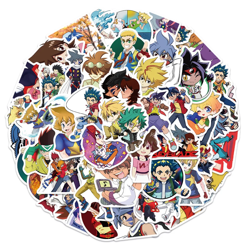 50/100pcs Cartoon Anime Battle Beyblade Stickers for Skateboard Car ...