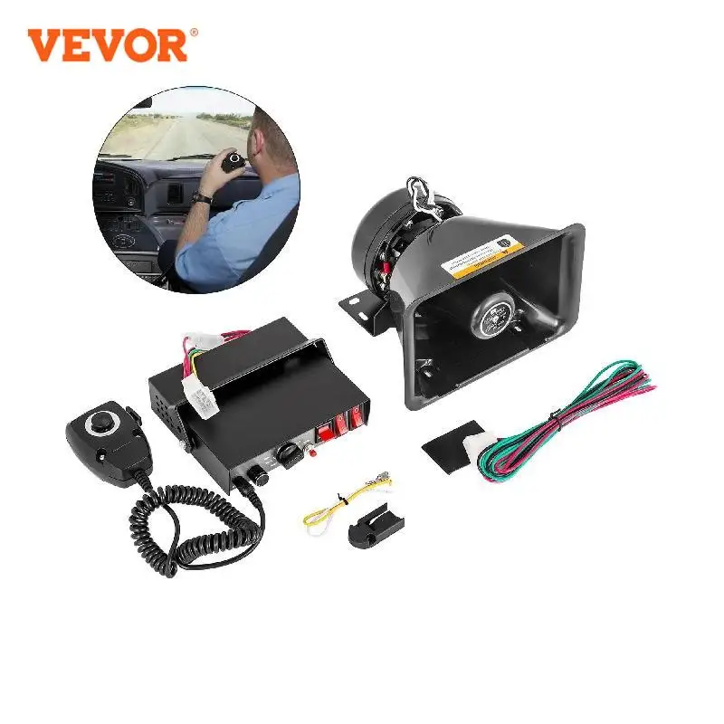 VEVOR-100-200W-12V-DC-Car-Alarm-Professional-PA-System-8-Kinds-of ...