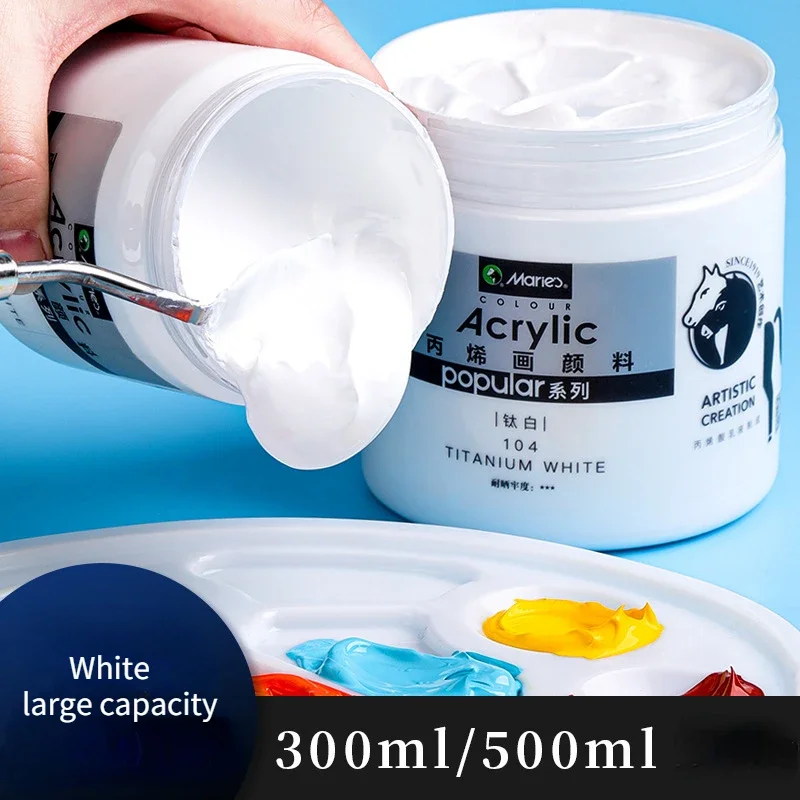 300-500ml-White-Acrylic-Paints-In-Large-Jars-for-Wall-Painting-Without ...