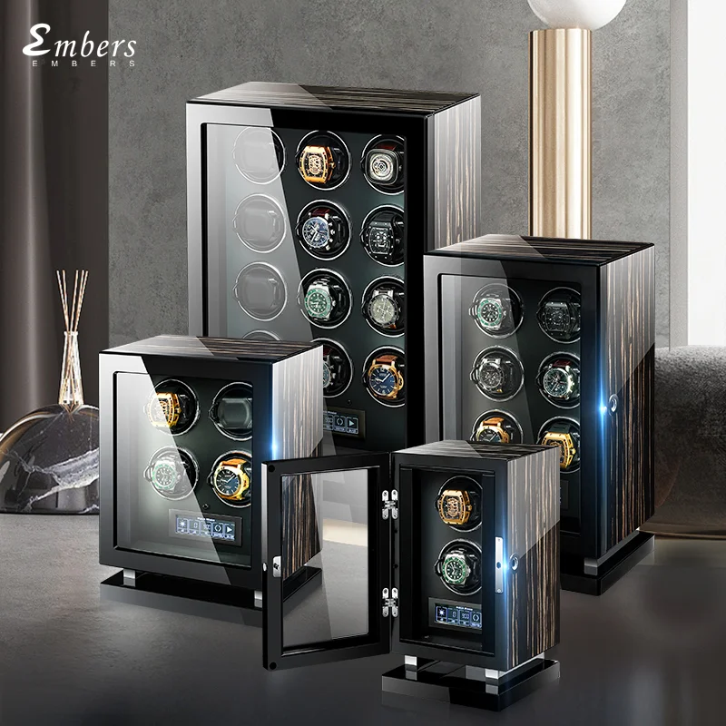 Wooden-Watch-Winder-4-watches-Storage-box-Automatic-Watch-Organizer ...