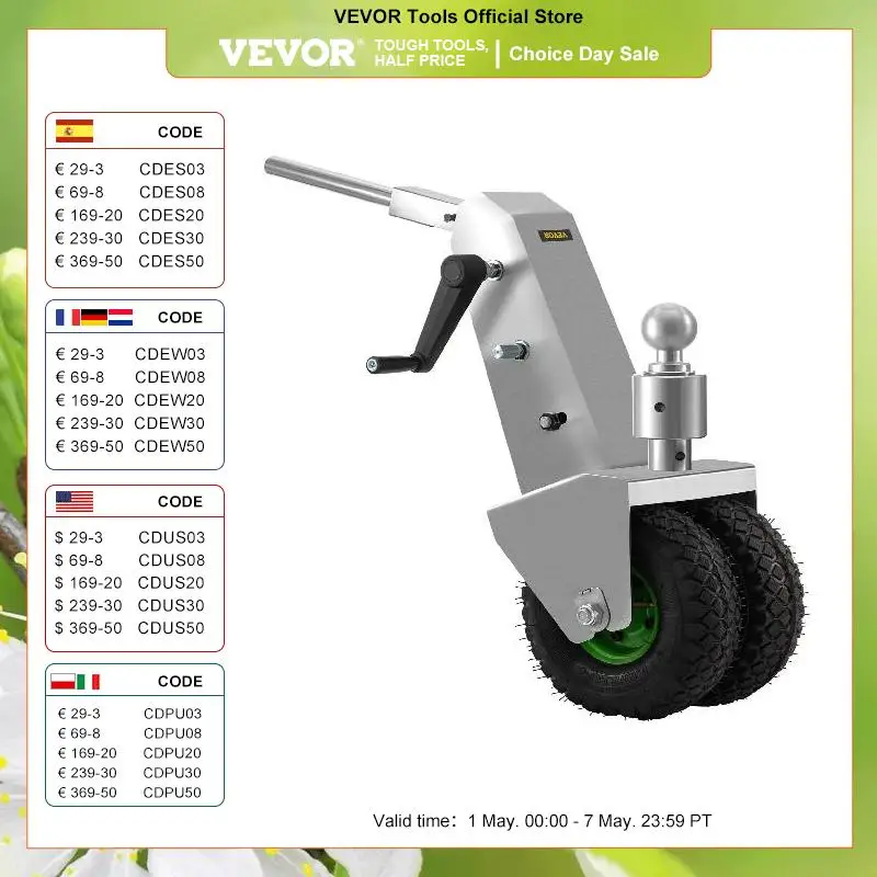 VEVOR-10000-LBS-Towing-Manual-Trailer-Dolly-Mover-Valet-Adjustable ...