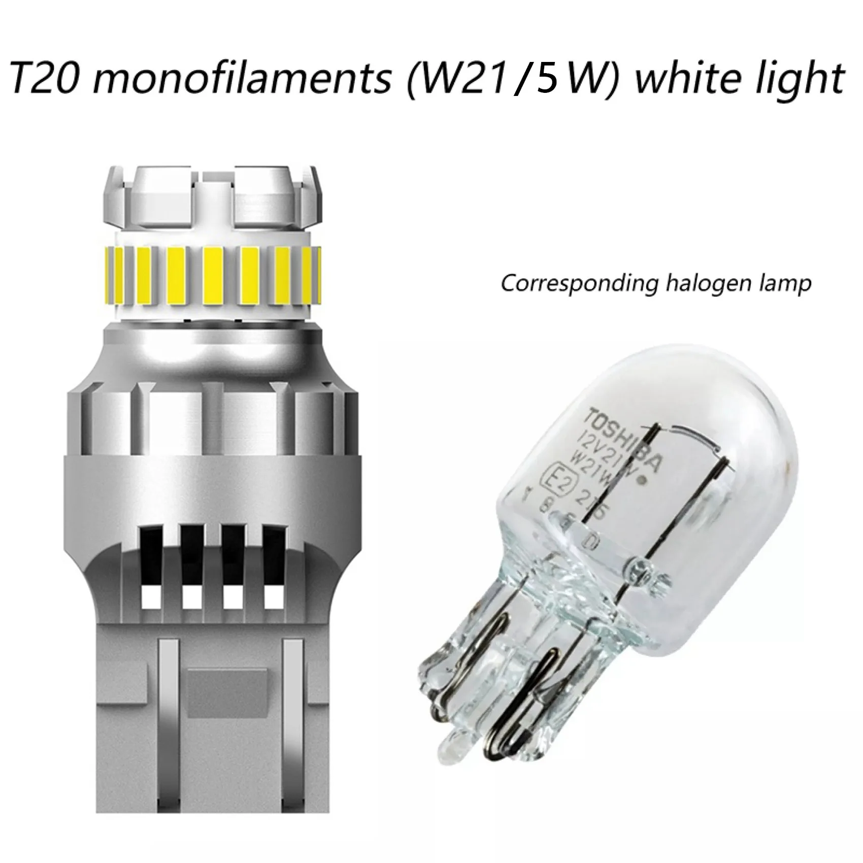 Car-T20-7440-W21W-LED-Canbus-Reverse-Lights-W21-5W-7443-LED-Bulb-Brake ...