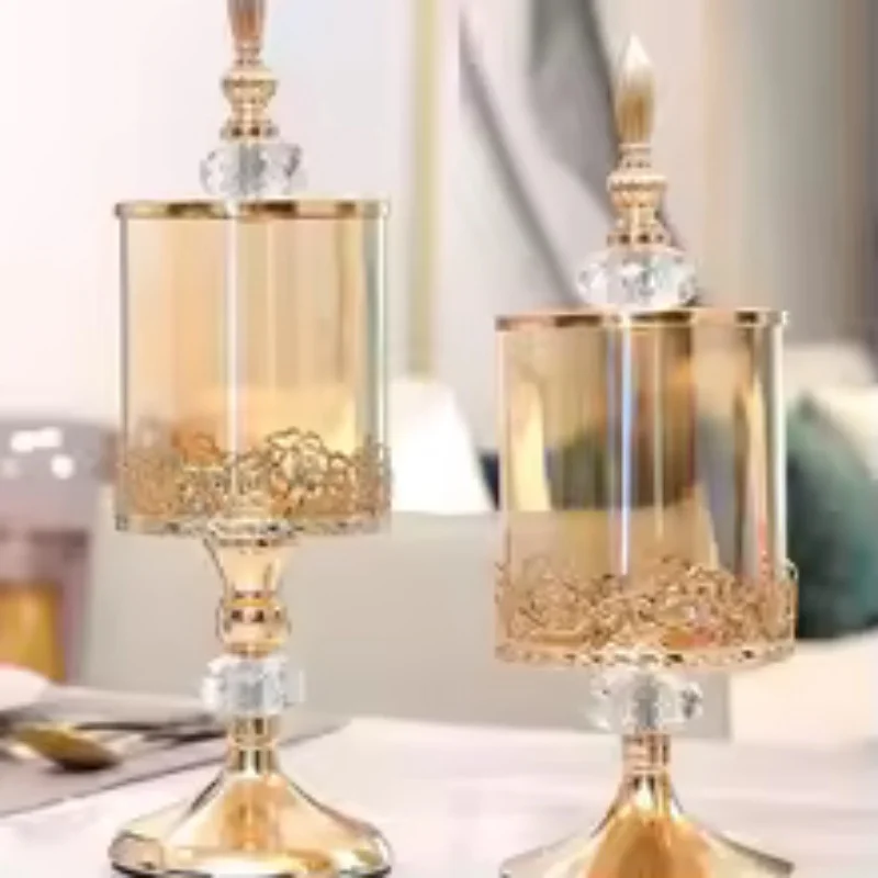 Light Luxury Crystal Glass Storage Jar With Lid European And American ...