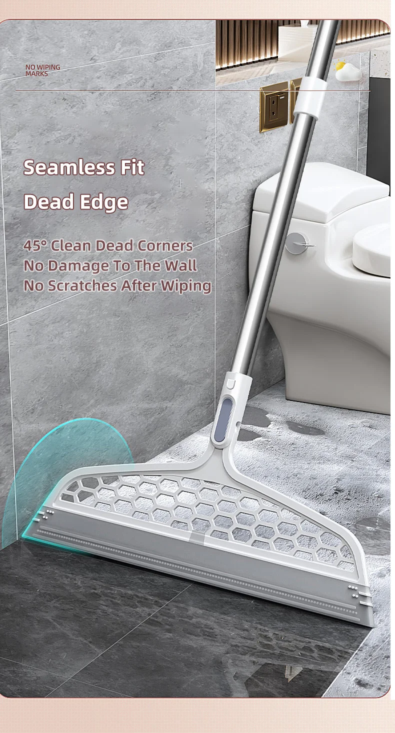 Balai serpillère espagnol,Balai magique en Silicone de 50 pouces,raclette de nettoyage du sol ...