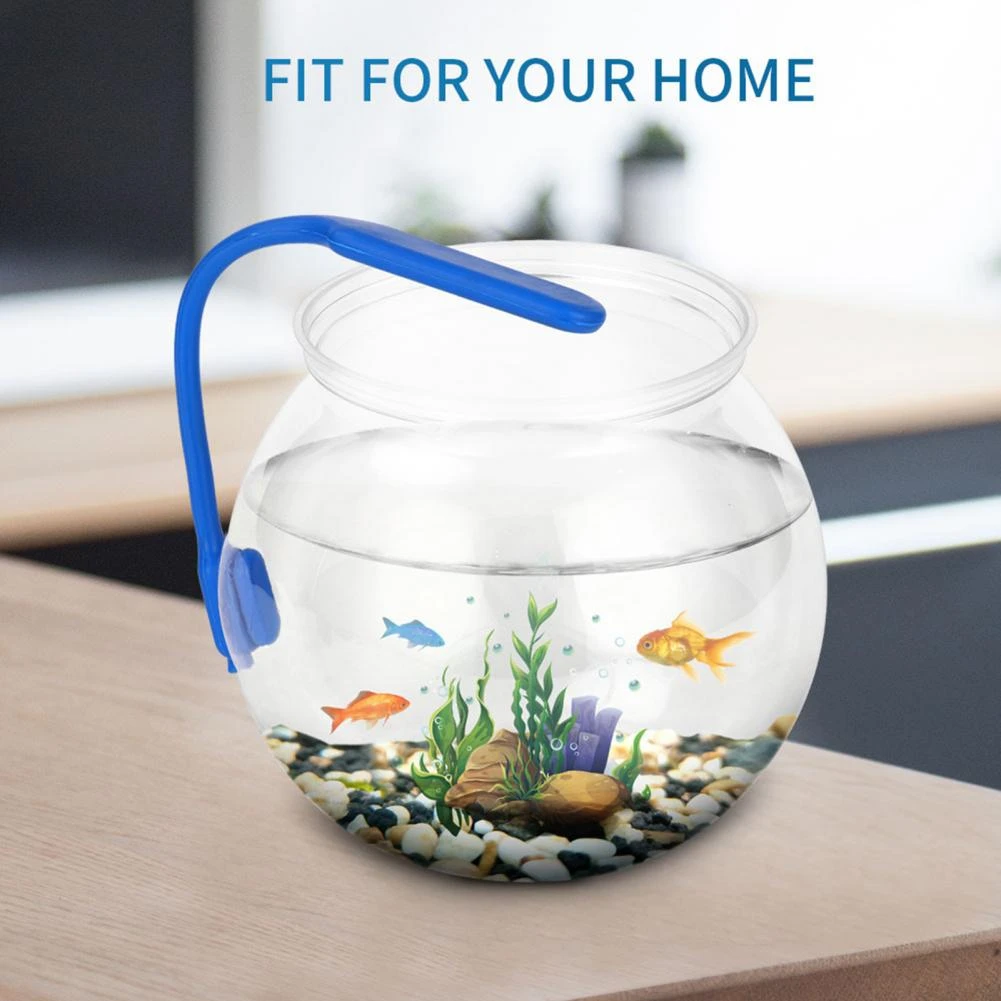 Round Fish Tank Functional Wear resistant Transparent Small Round Fish ...