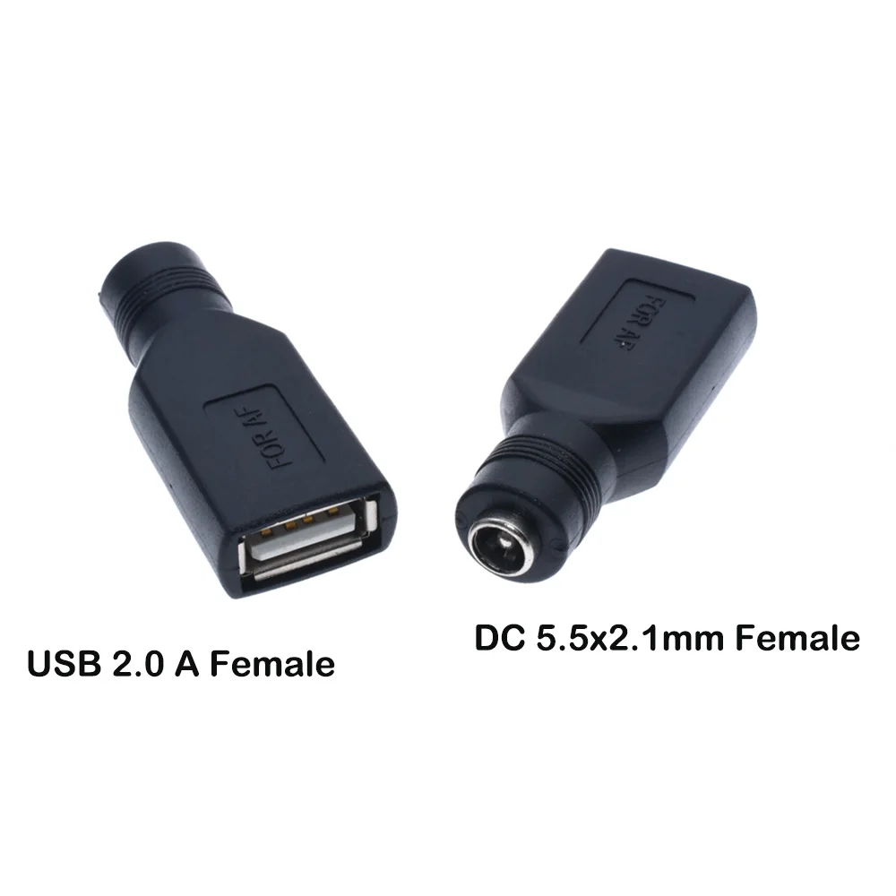 USB to DC Power Adapter, USB 2.0 Male to DC 5.5x 2.1mm Female 5V ...
