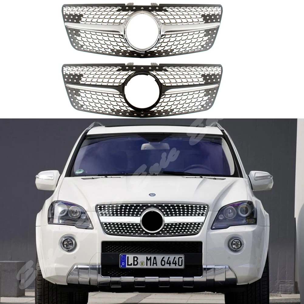Front-Racing-Billet-Bumper-Grille-Upper-Cover-For-Mercedes-Benz-W164 ...