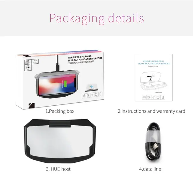 Car Hud Head-Up Display Mobile Phone stand Hud HD Car Navigation ...