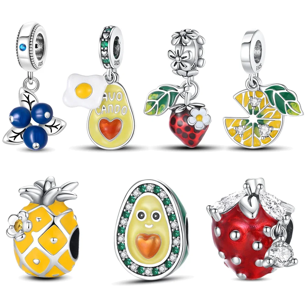 925-Sterling-Silver-Fruit-Pendant-Fit-Pandora-Charms-Silver-925 ...