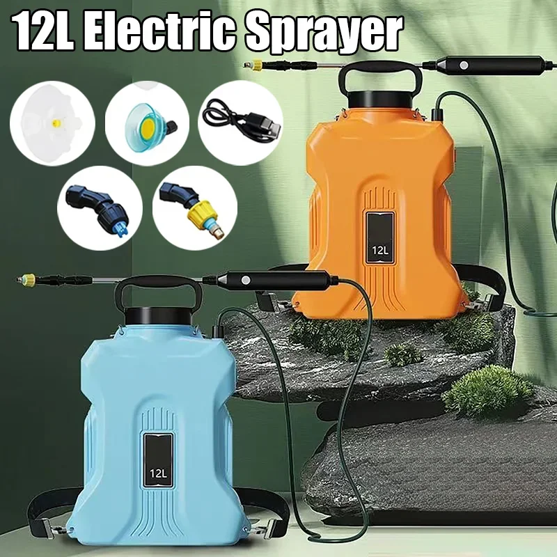 12L Electric Sprayer Backpack High Pressure Sprayer Sprinkler ...
