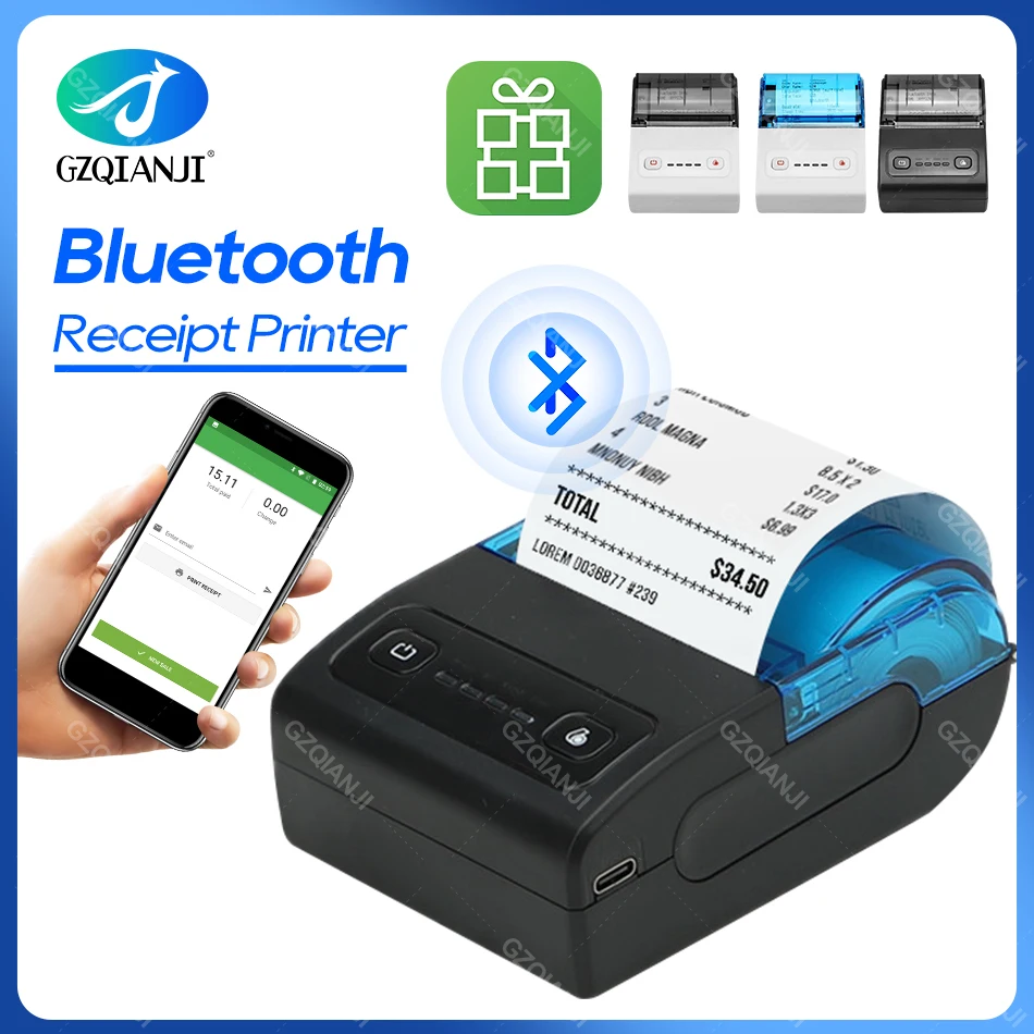 Mini Bluetooth Thermal Bill Printer Wireless Protable 58mm Receipt ...