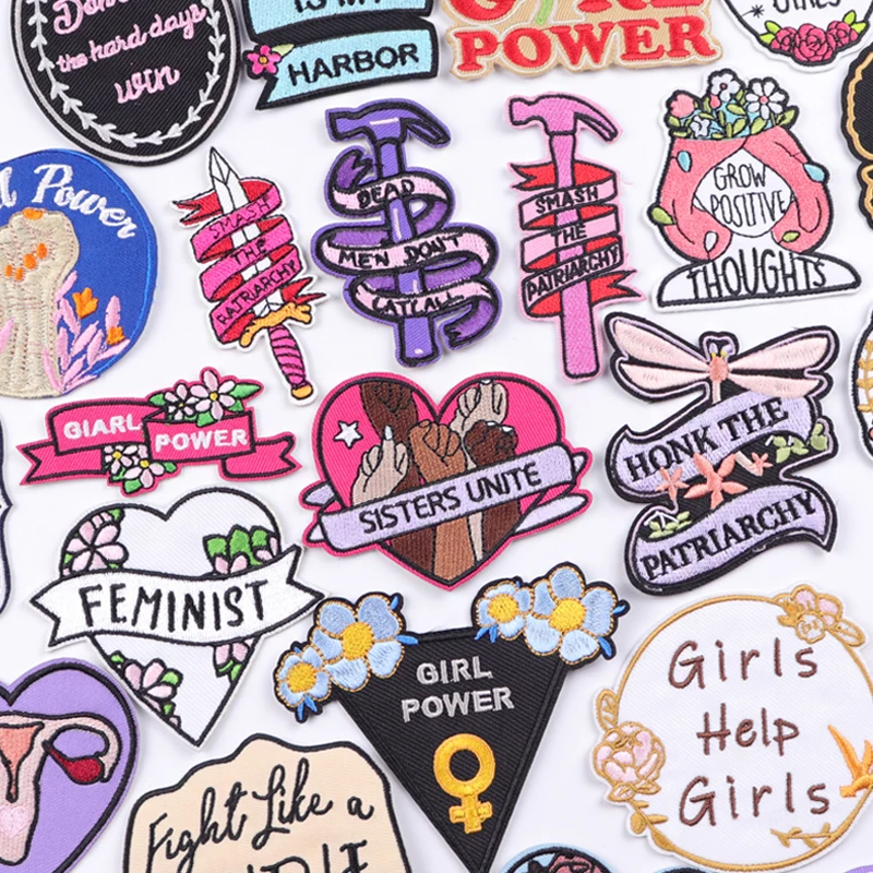 Feminism-Patch-DIY-Iron-On-Patches-For-Clothing-Girl-Power-Embroidery ...