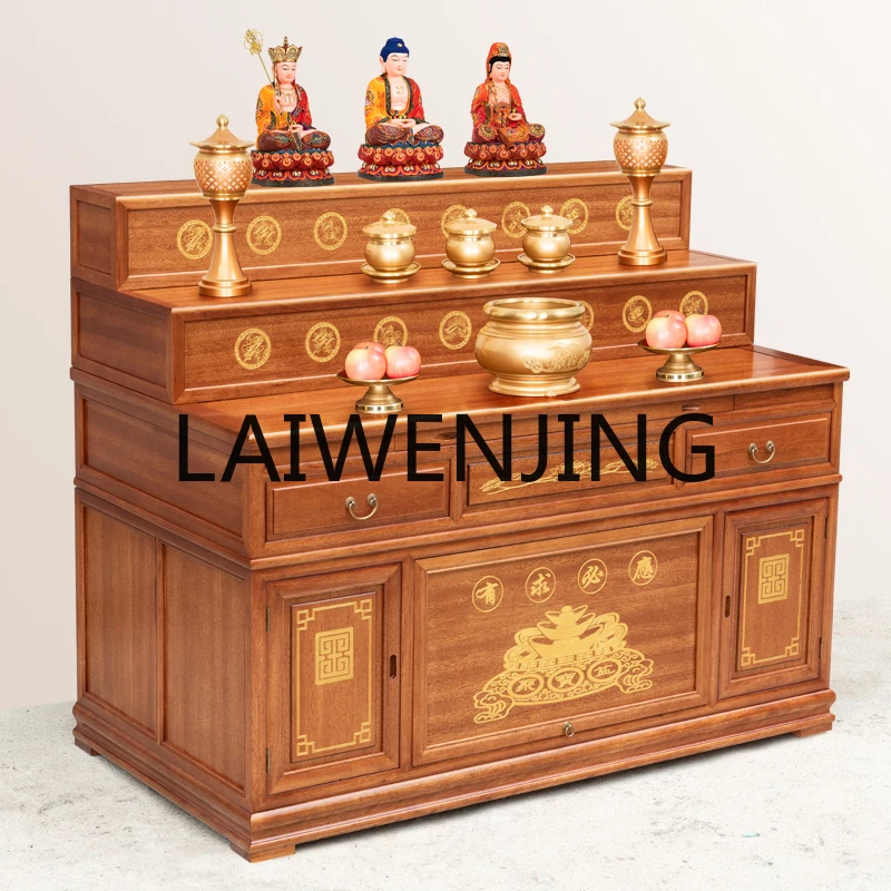 Solid-Wood-Tibetan-Three-Layer-Buddha-Shrine-Guan-Gong-Altar-Incense ...