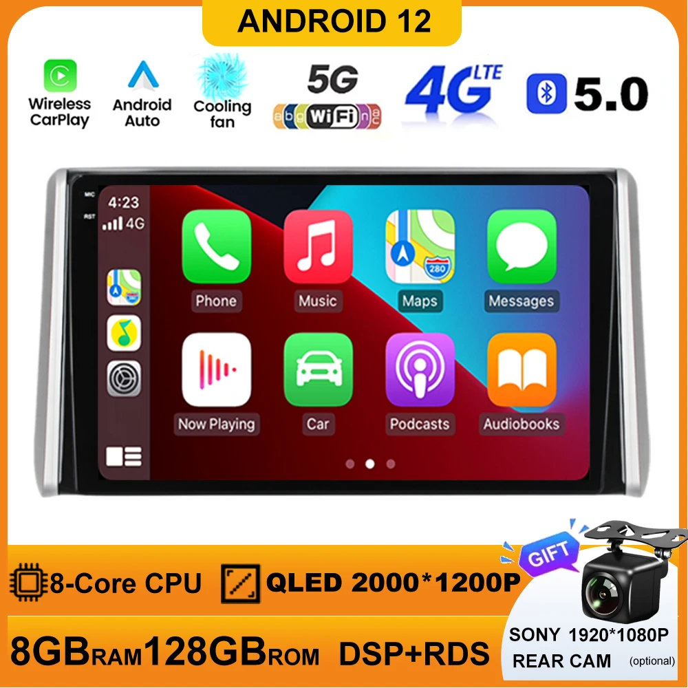4g Lte Android 12 Toyota Rav4 Xa50 2018 2019 2020 2 Din Bt Car Radio ...