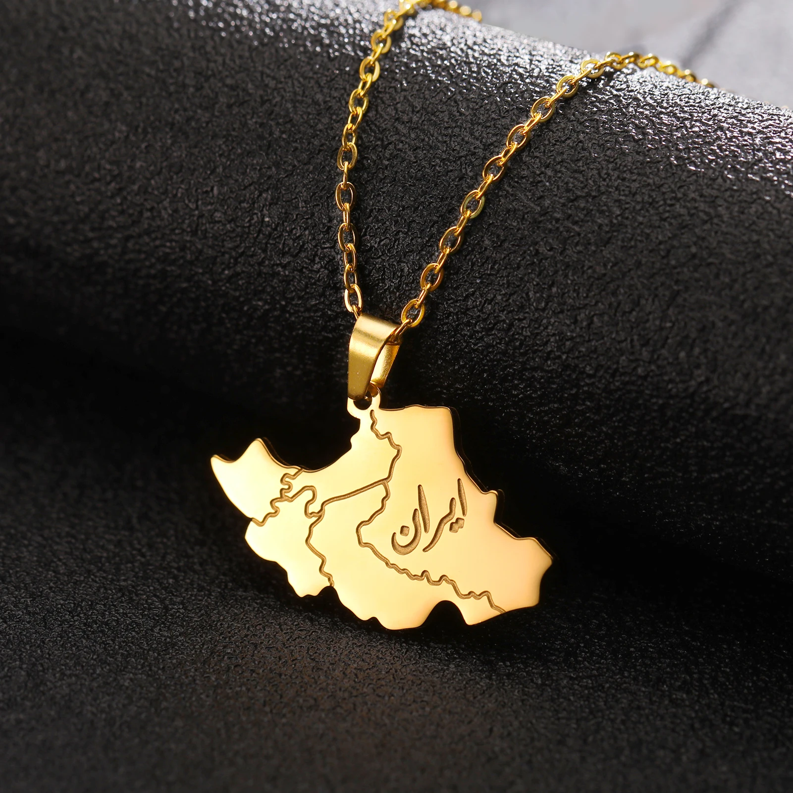 Jeshayuan-Iran-Map-Pendant-Necklace-Arabic-Letter-For-Women-Stainless ...