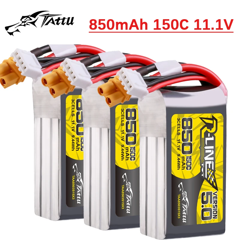 TATTU-R-LINE-5-0-11-1V-850mAh-150C-LiPo-Battery-For-RC-Helicopter ...