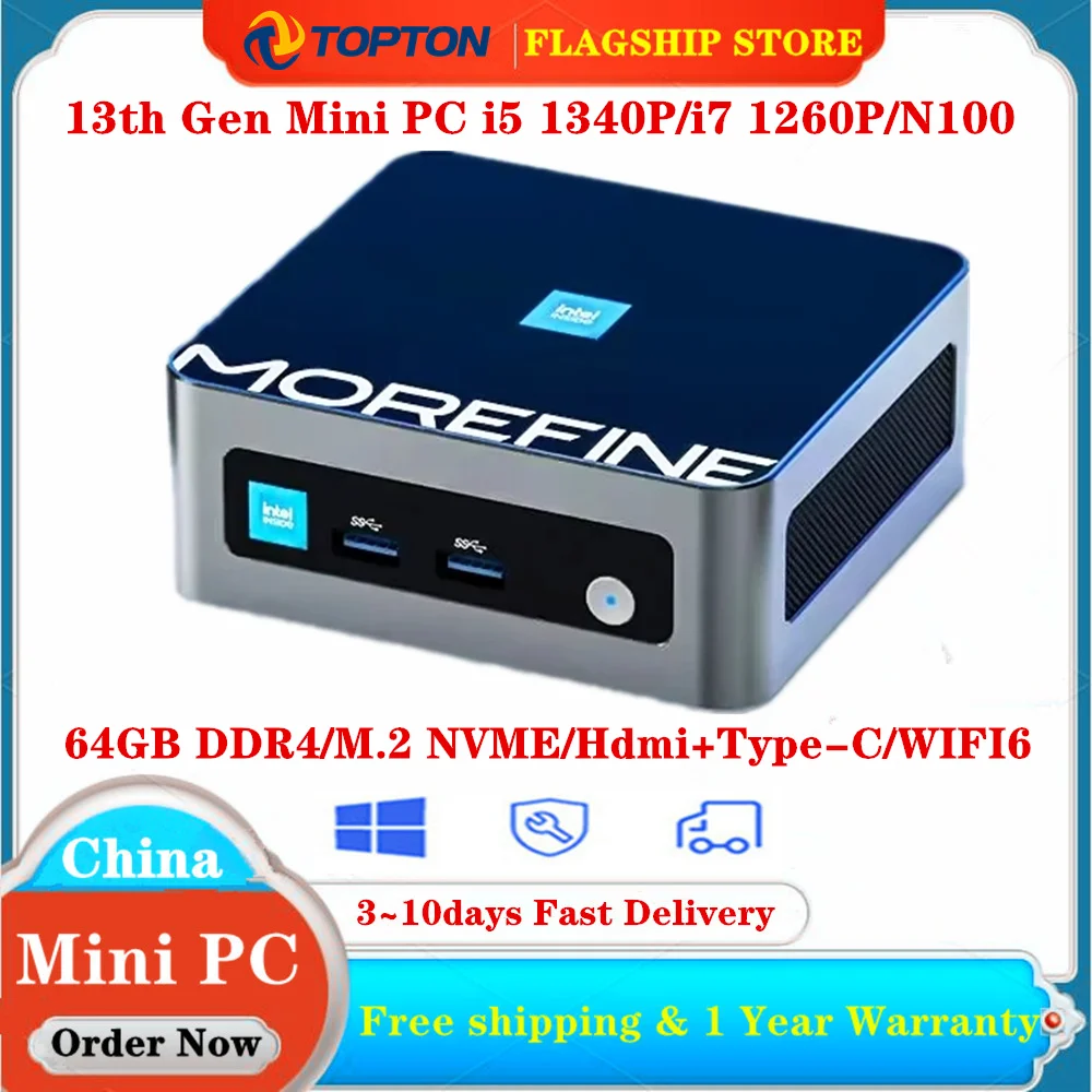 Morefine-13th-Gen-Pocket-Mini-PC-Intel-i5-1340P-i7-1260P-N100-M9-M8 ...