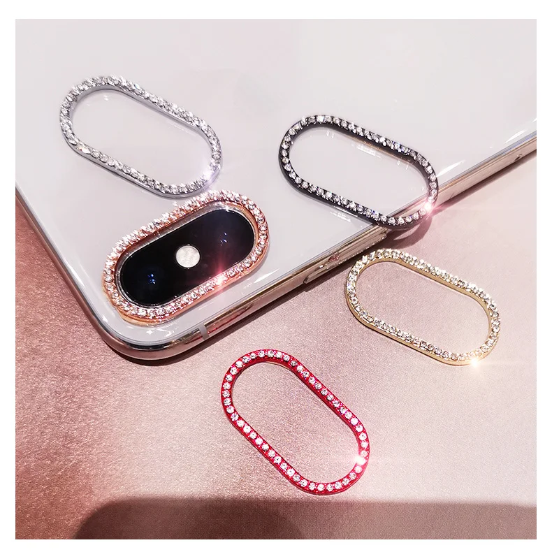 Bling Glitter Diamond Metal Camera Len Protector Ring Cover For iPhone ...
