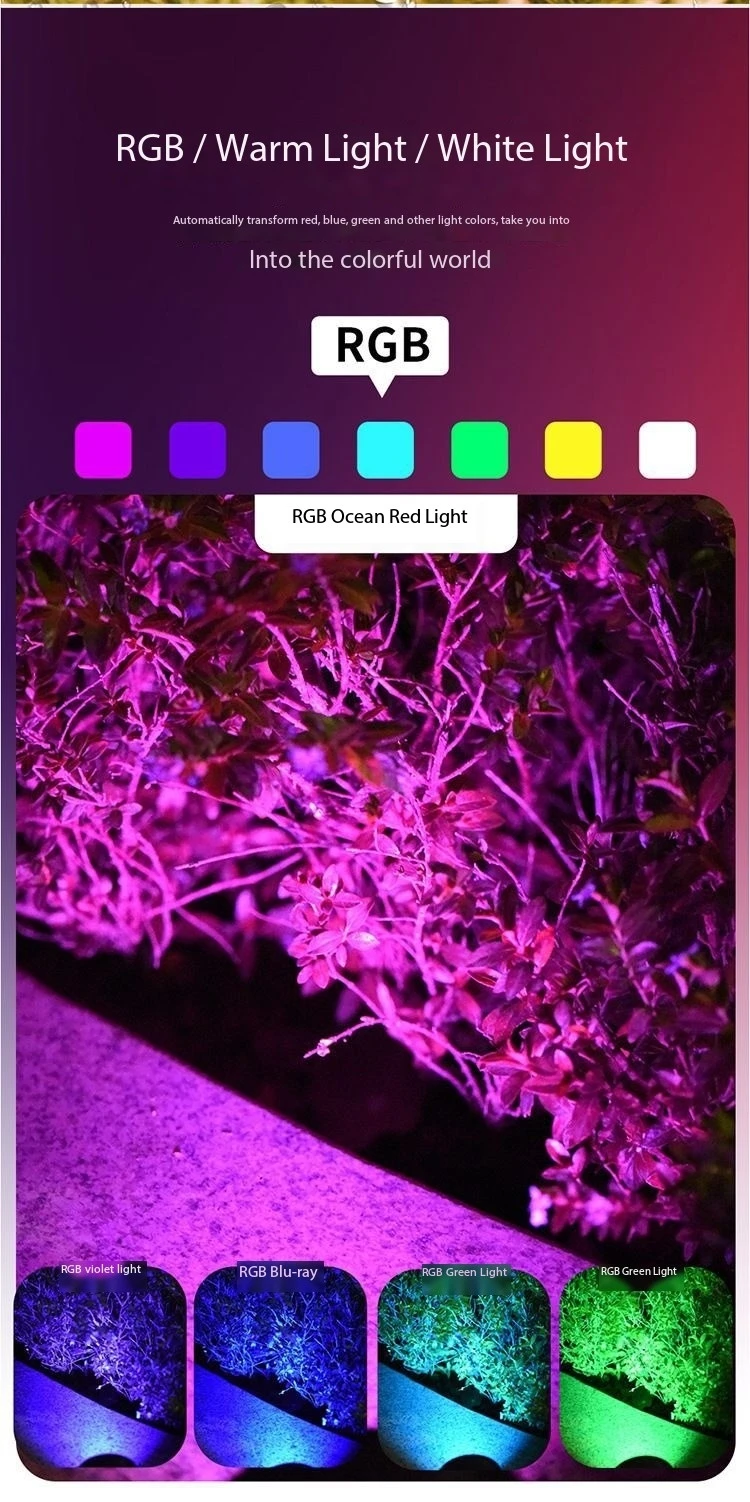 Solar-spotlights-Outdoor-garden-lawn-colorful-lighting-wall-lights-Park ...