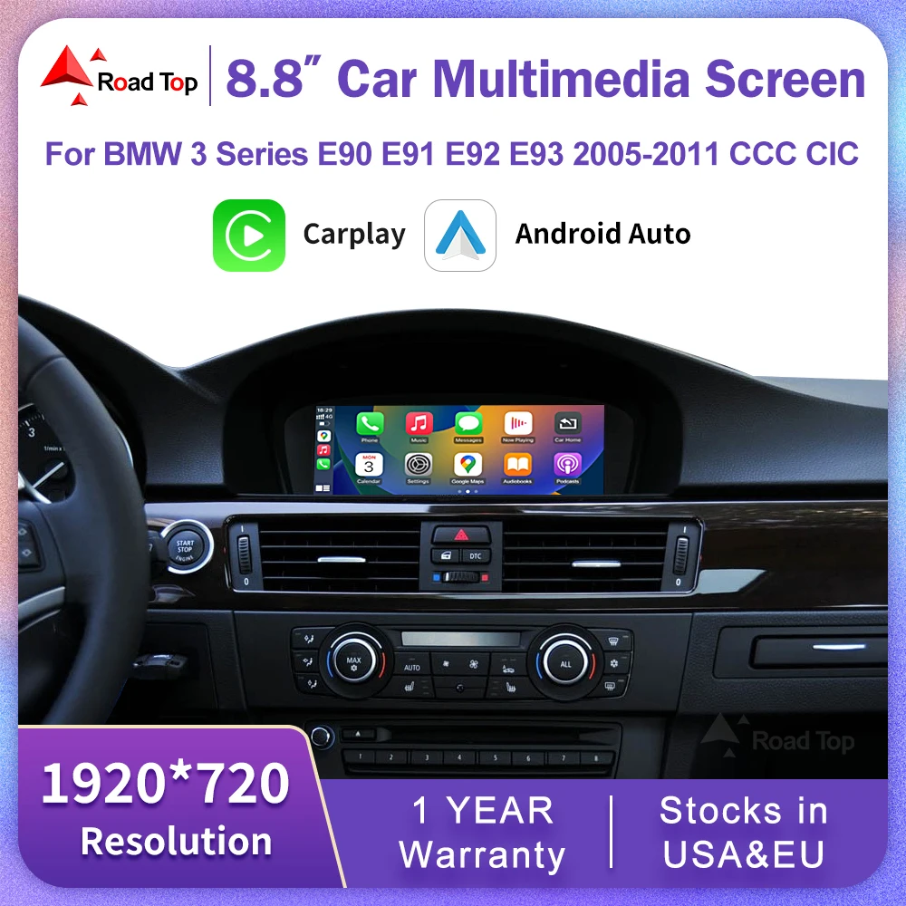 Android-otomatik-kablosuz-CarPlay-araba-multimedya-dokunmatik-ekran-i-in-BMW-3-serisi-E90-E91 ...