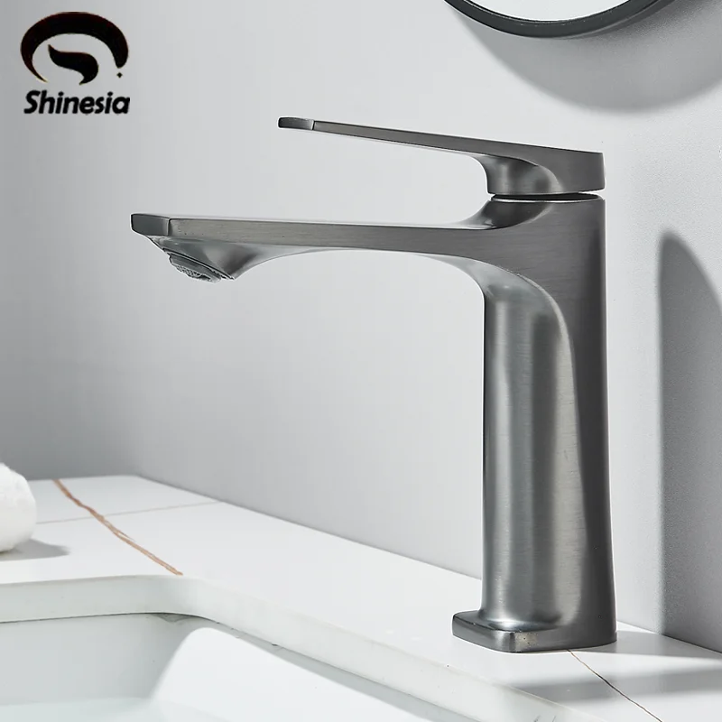 Shinesia-Brass-Core-Bathroom-Sink-Faucet-Single-Handle-Deck-Mounted ...
