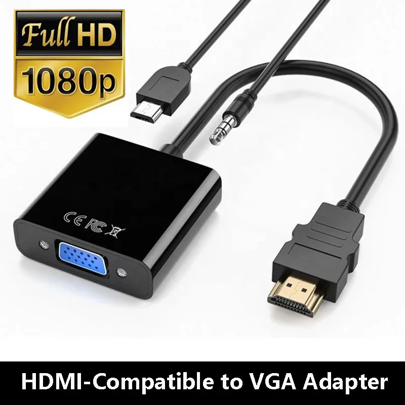 HD-1080P-HDMI-compatibe-To-VGA-Cable-with-Audio-Power-Supply-HDTV-VGA ...