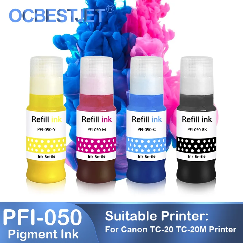 1Set/4pcs PFI050 PFI-050 PFI 050 Pigment ink For Canon TC-20 TC-20M ...