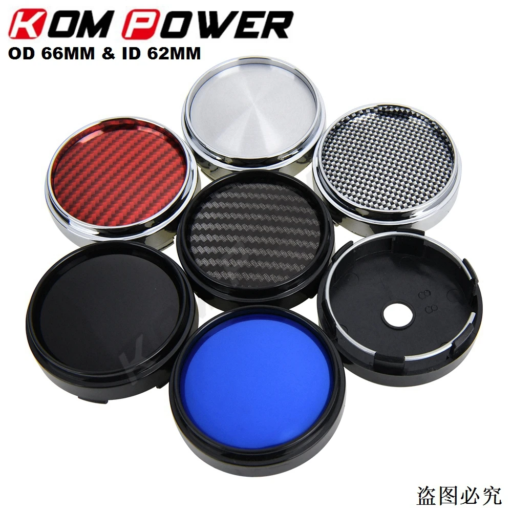 4PCS-OD-66MM-ID-62MM-Sport-Rim-Center-Cap-Blank-Emblem-Silver-Red-Blue ...