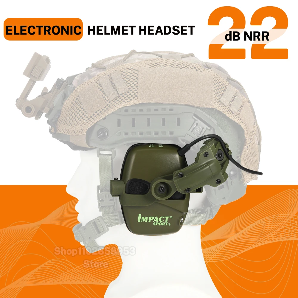 Electronic Helmet Headset Shooting Earmuffs Slim Anti-noise Earphone ...