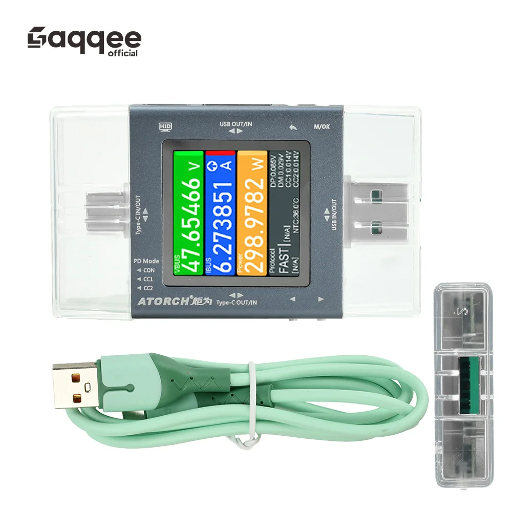 TU13 Digital Multifunctional Mobile Phone Charger USB Tester Type C+USB ...