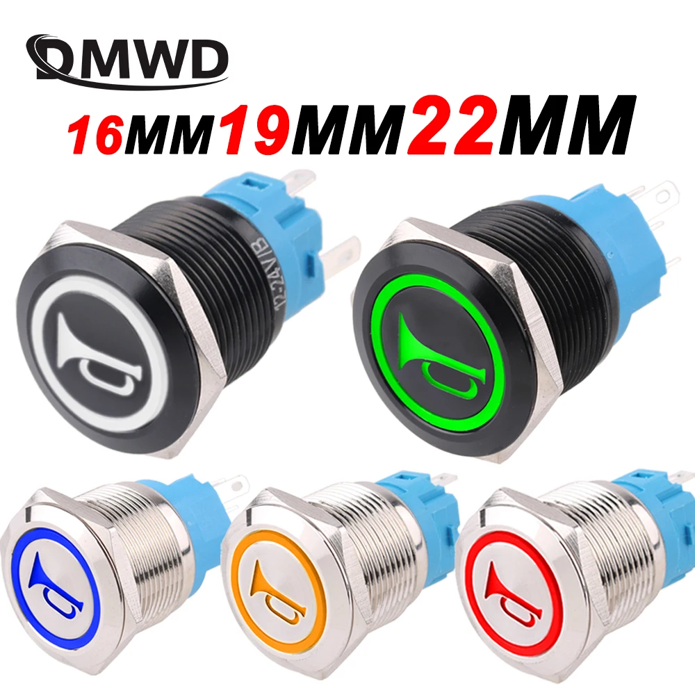 16-19-22mm-icon-Latching-Momentary-horn-trumpet-Metal-Push-Button ...