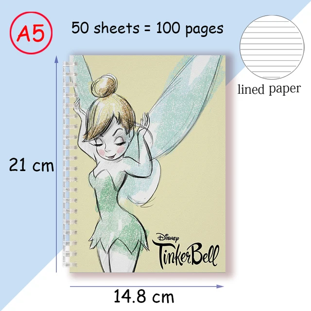 A5 Spiral Notebook Tinkerbell Tinker Bell Faery Fairy Elf Flower Elves ...