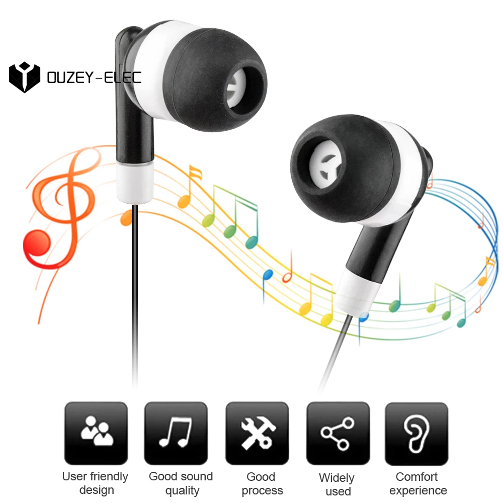 3.5mm Wired Headphones Bass Stereo Earbuds Fitness Sports Headphones ...