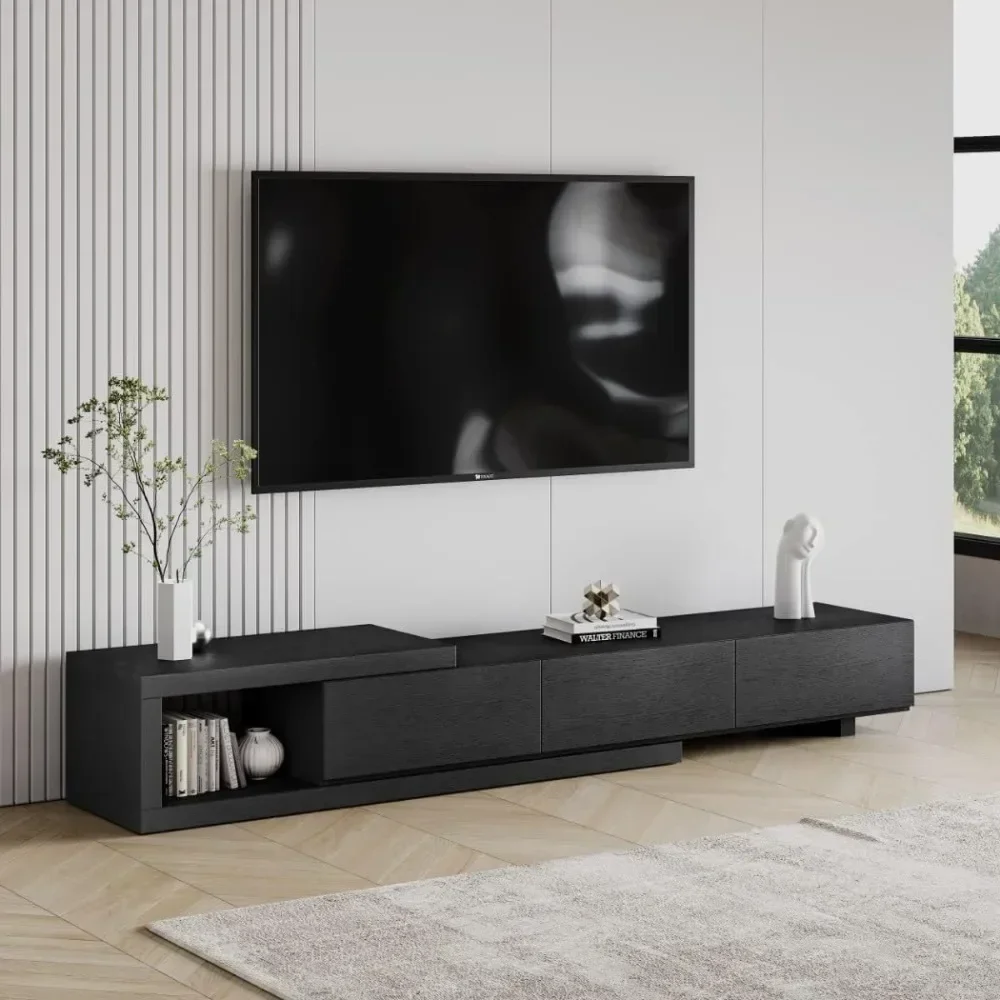 70-100-Extendable-TV-Stand-with-Storage-Solid-Wood-Media-Console-Modern ...